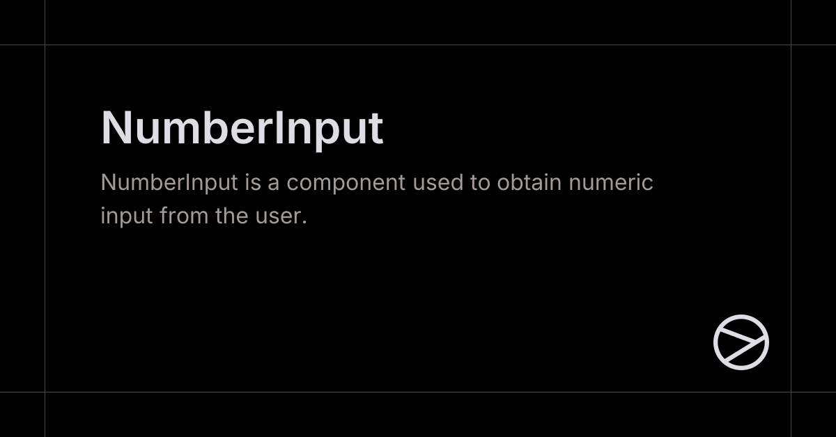 NumberInput - Yamada UI