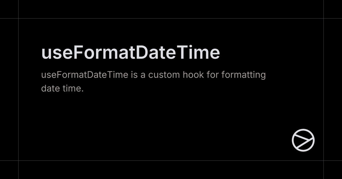 useFormatDateTime - Yamada UI